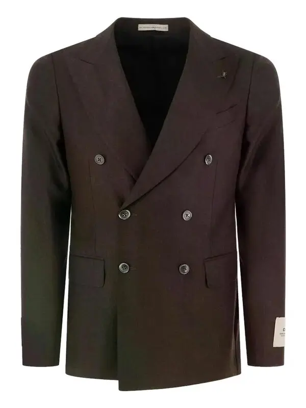 Corneliani Peak-lapel Double-breasted Blazer - Brown