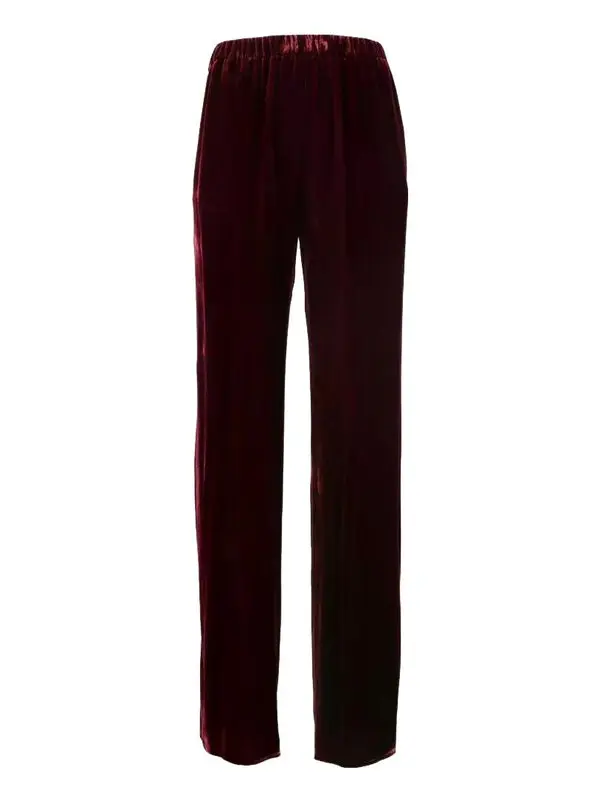 Antonelli Firenze Velvet-effect Wide-leg Trousers - Red