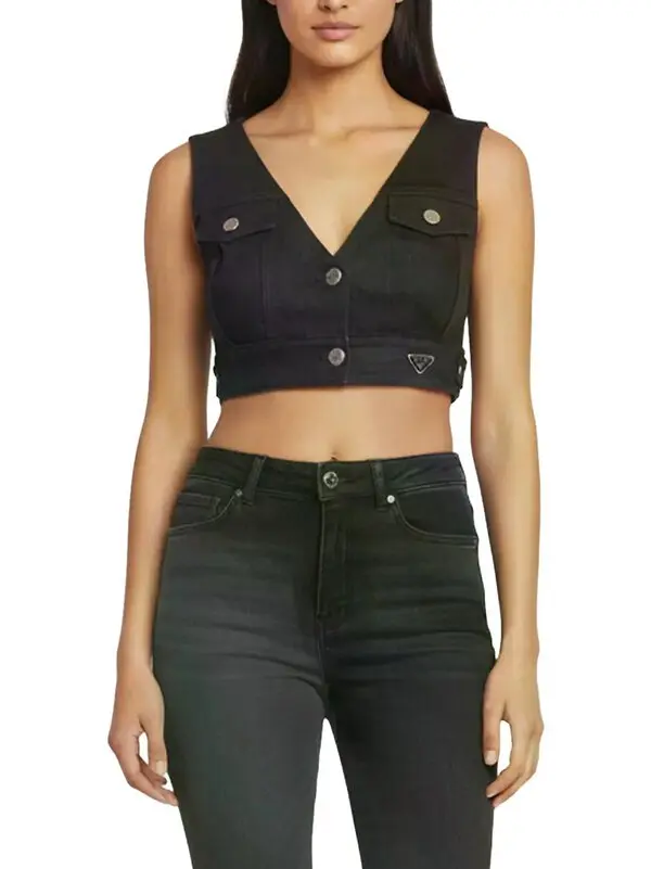 Prada Sleeveless V-neck Top - Black