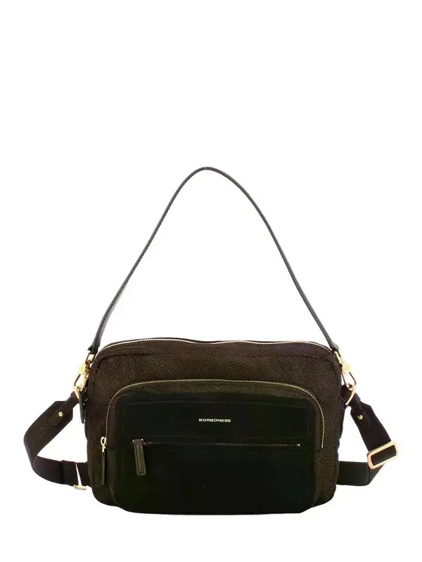 Borbonese Printed Panelled Shoulder Bag - Brown