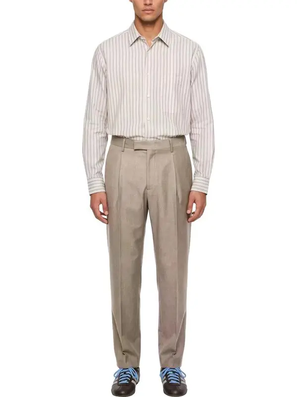 GREYED Albert Pleated-detail Tailored Trousers - Neutrals