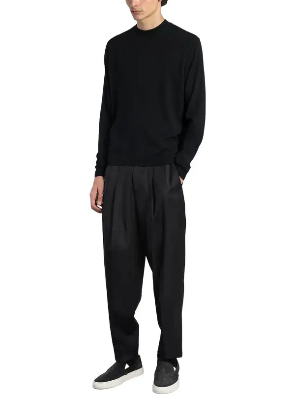 LOW BRAND K109 Central-seam Sweater - Black