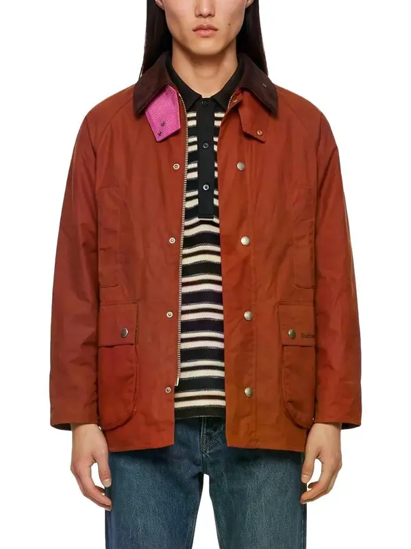 Barbour X Paul Smith Beaufort Waxed Jacket - Brown
