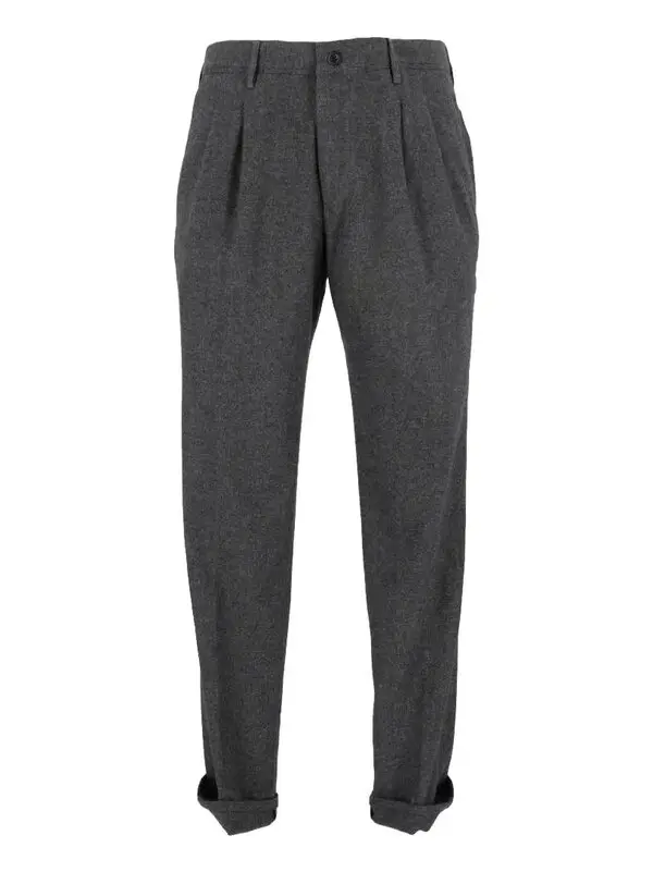 Incotex Pleated Turn-up Trousers - Grey