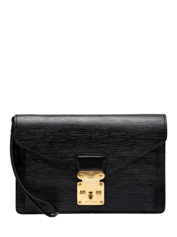 LOUIS VUITTON 1991 Epi Pochette Sellier Dragonne Clutch Bag - Black