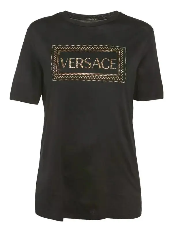 Versace Medusa Rhinestone T-shirt - Black