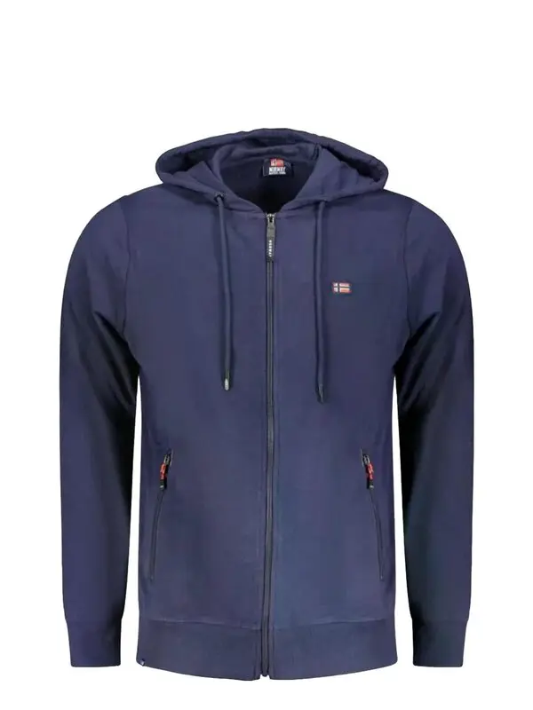 NORWEGIAN RAIN Logo-patch Zip-up Hoodie - Blue