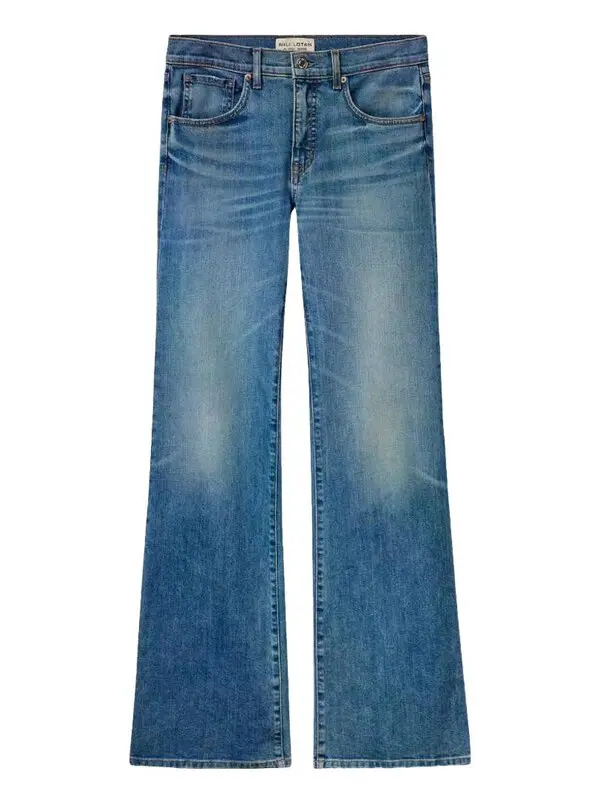NILI LOTAN Celia Faded-effect Flared-leg Jeans - Blue