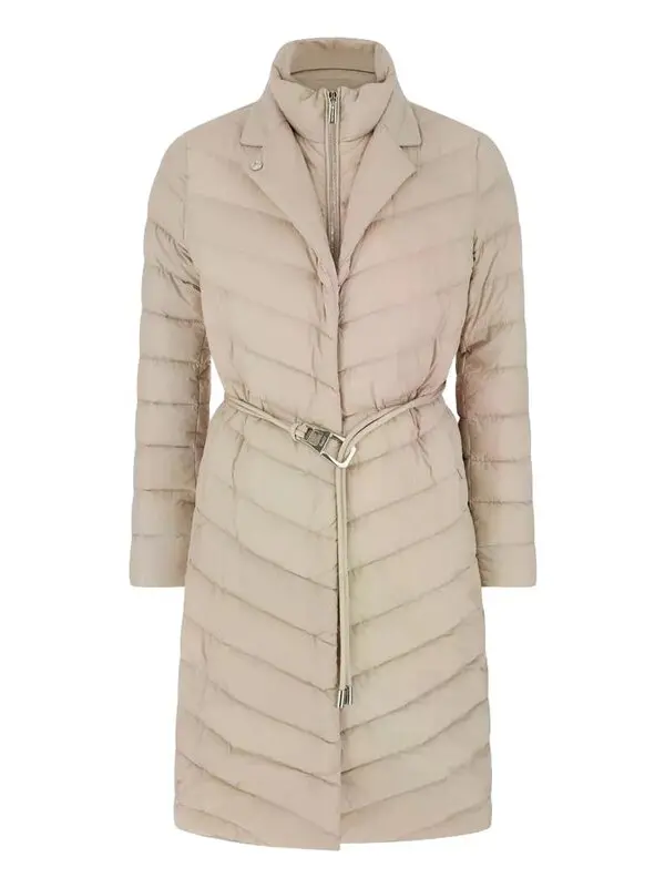 MOORER Belted Quilted Coat - Neutrals