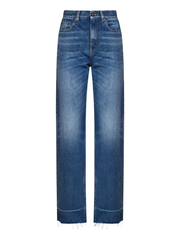 Chloé Dark Cobalt Denim High-rise Straight-leg Jeans - Multicolor