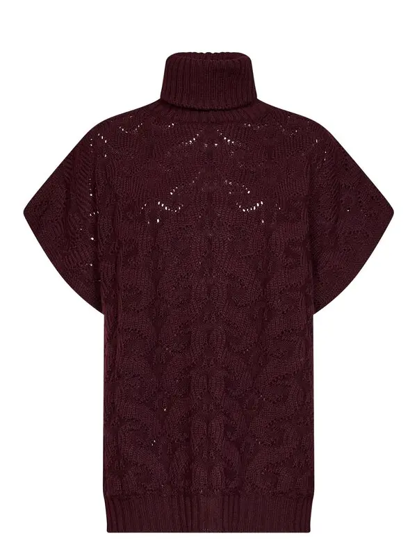 Etro Burgundy Paisley-pattern Stitch Knit Turtleneck Sweater - Multicolor