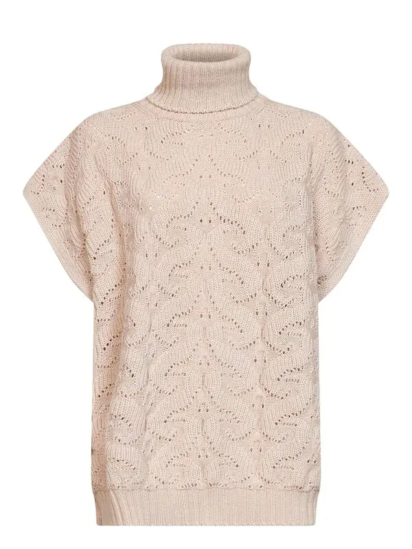 Etro Cream Paisley-pattern Stitch Knit Turtleneck Sweater - Multicolor