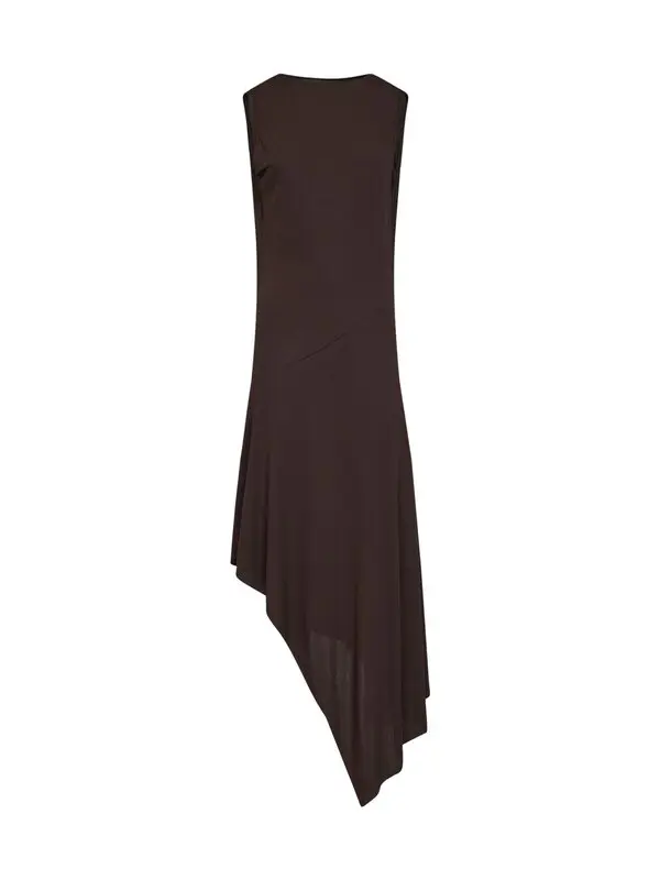 Alaïa Brown Jersey Crepe Backless Midi Dress - Multicolor