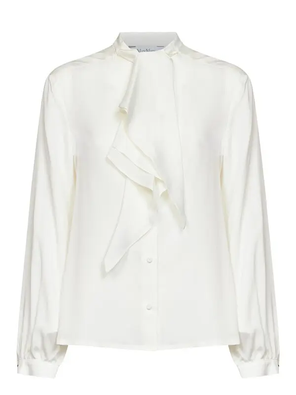 Max Mara White Mxmleccio Ruffled Shirt - Multicolor
