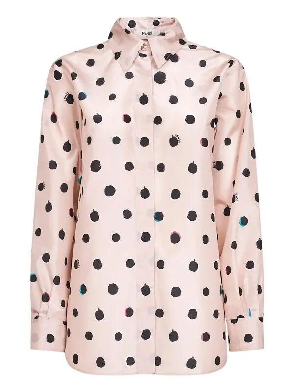 Fendi Pink Printed Silk Taffeta Shirt - Multicolor