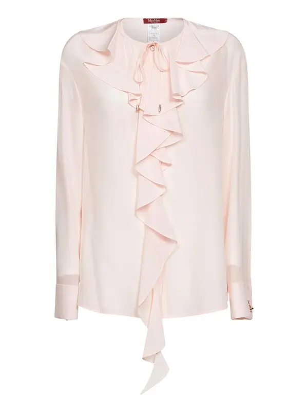 Max Mara Pink Silk Crêpe De Chine Mstepica Blouse - Multicolor