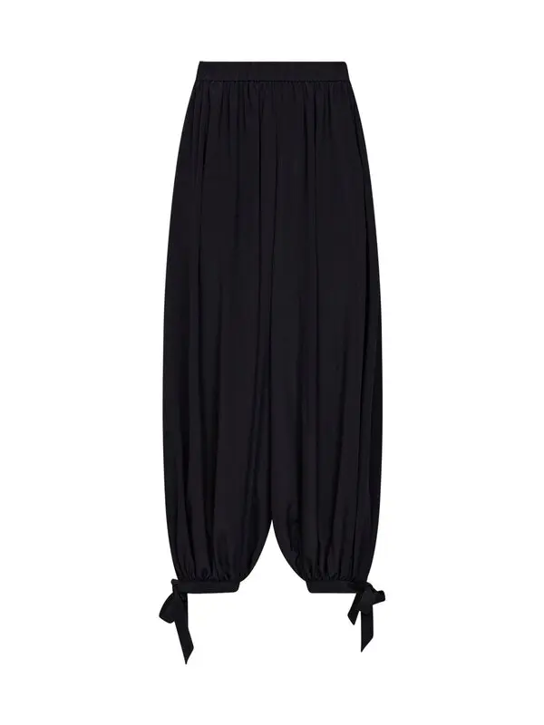 Chloé Black Silk Crêpe De Chine Fluid Harem Trousers - Multicolor