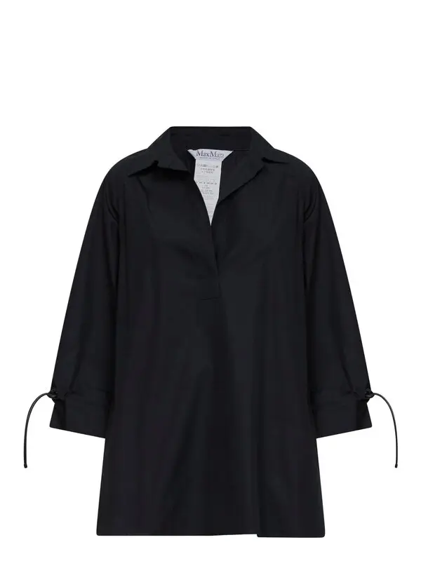 Max Mara Black Cotton Poplin Mxmadorni Blouse - Multicolor