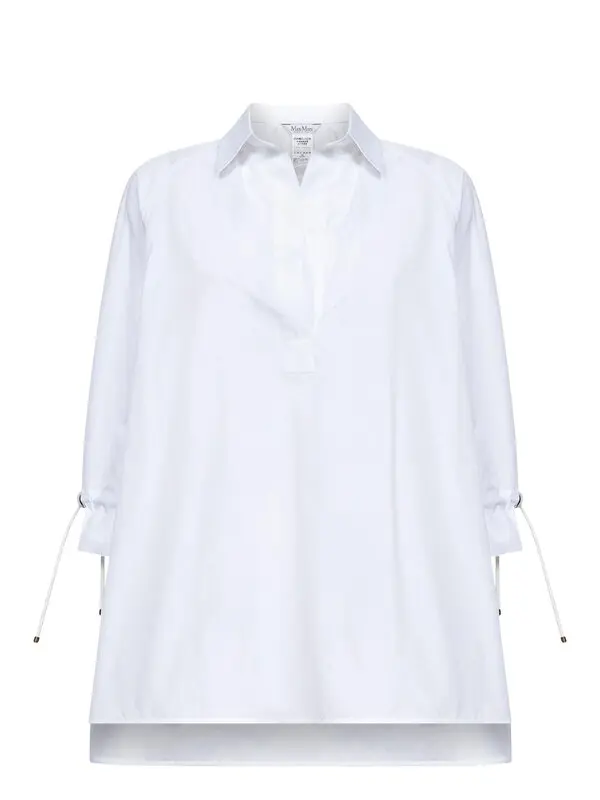 Max Mara White Cotton Poplin Mxmadorni Blouse - Multicolor