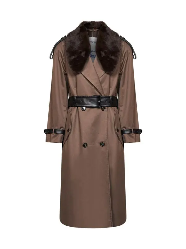 Burberry Sepia Brown Gabardine Roseville Long Trench Coat - Multicolor