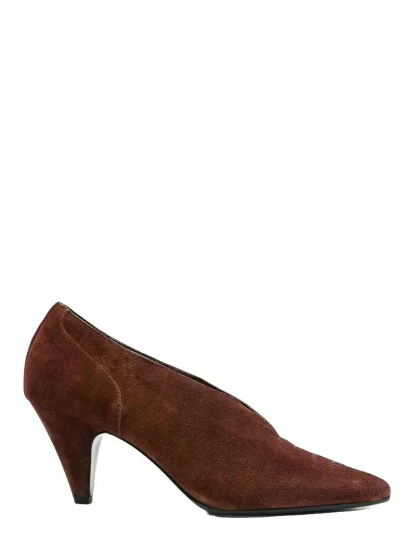 DEL CARLO Suede Lace-up Pumps - Brown