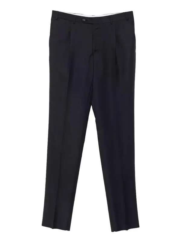 Canali Pleated Wool Trousers - Blue