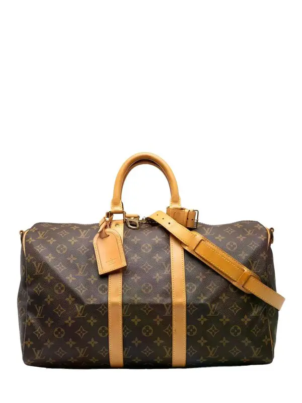 LOUIS VUITTON 1996 Monogram Keepall Bandouliere 45 Travel Bag - Brown