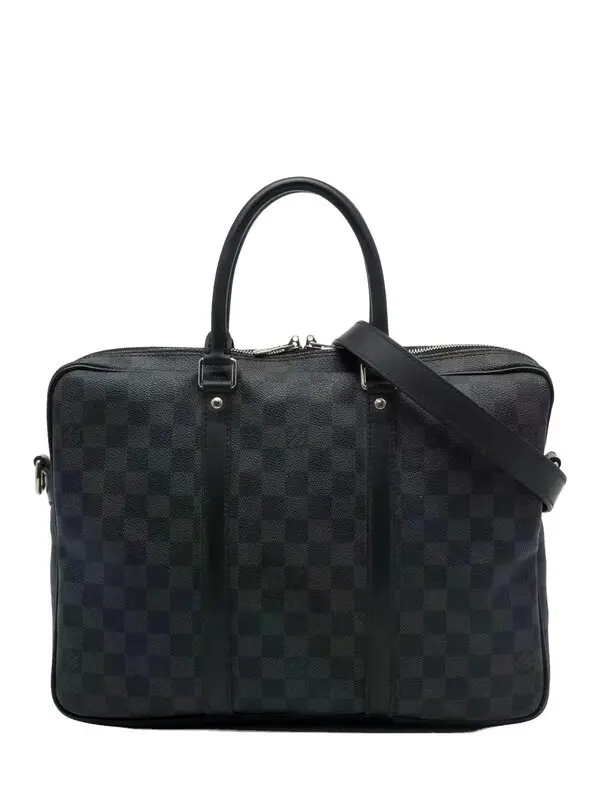 LOUIS VUITTON 2016 Damier Graphite Porte Documents Voyage Pm Business Bag - Black