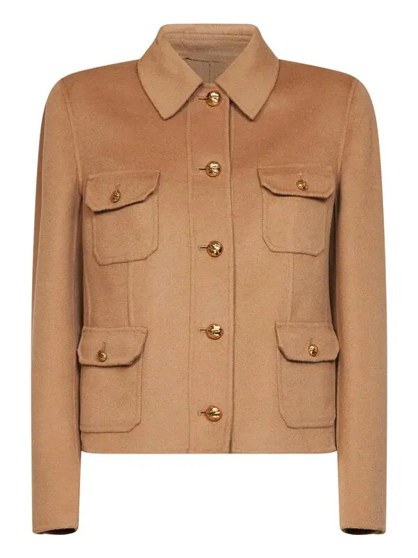 Max Mara Camel Wool-blend Mstvenere Varsity Jacket - Multicolor