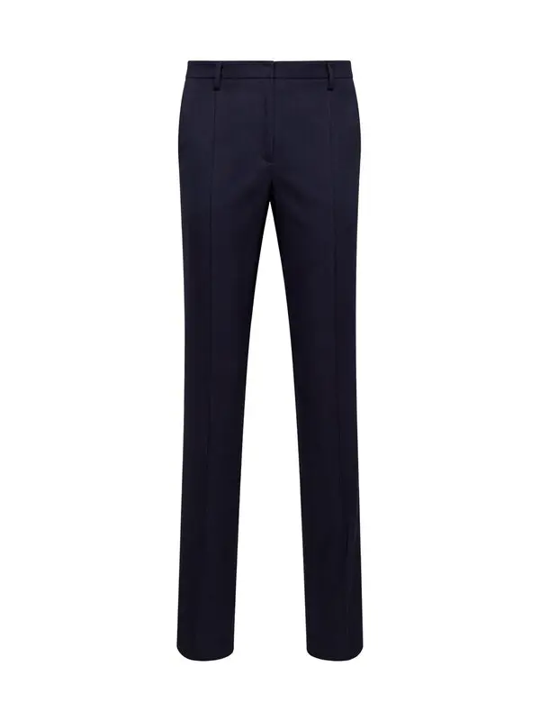Prada Abbigliamento Blue Cotton Chino Straight Trousers - Multicolor