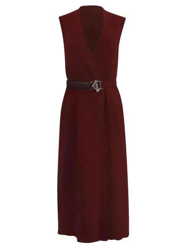 Victoria Beckham 2010s Belted Sleeveless Dress - Red