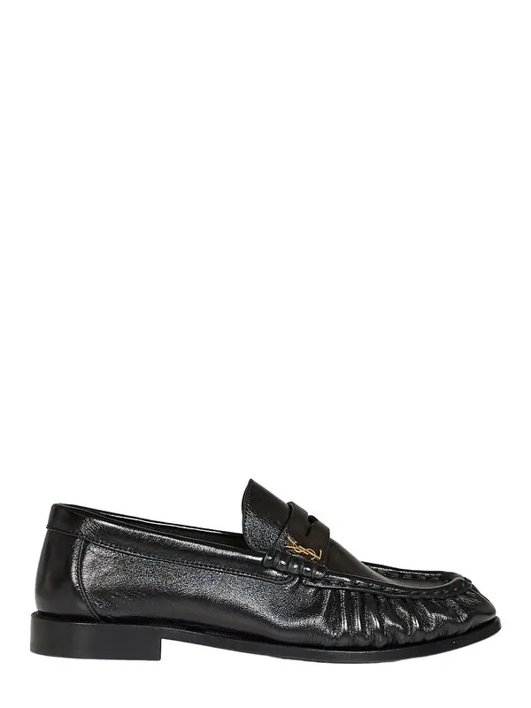Saint Laurent Black Shiny Nappa Leather Le Loafer Supple Loafers - Multicolor