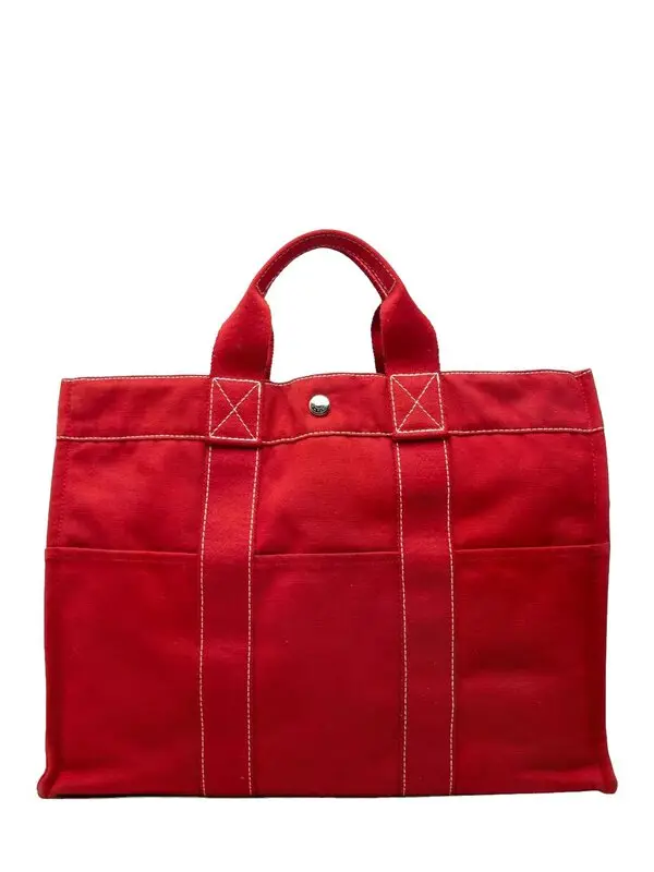 Hermès 2010-2026 Canvas Fourre Tout Mm Tote Bag - Red