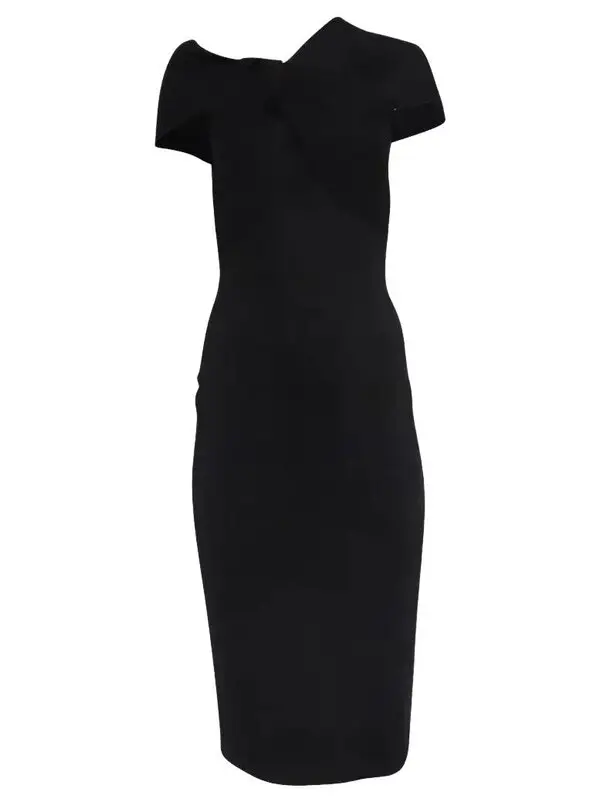 Victoria Beckham 2020s Twist Drape Dress - Black