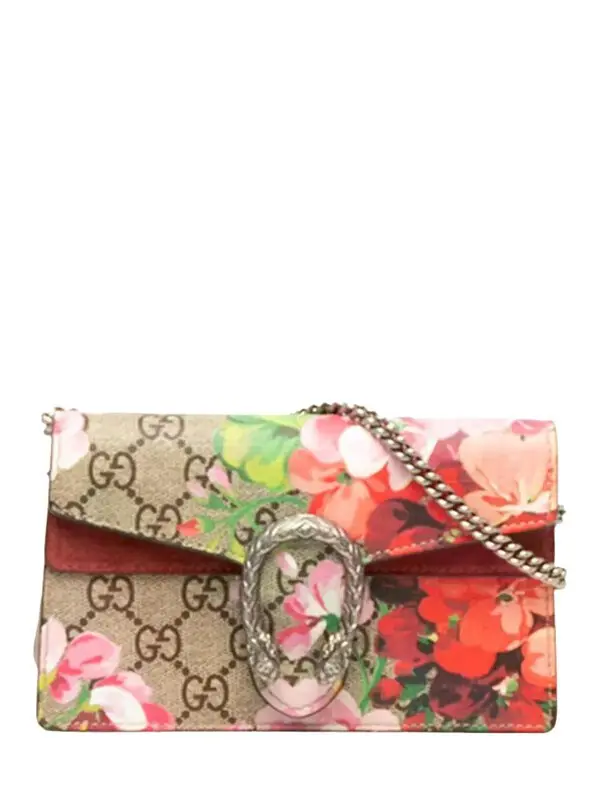 Gucci 2015 Mini Gg Supreme Blooms Dionysus Crossbody Bag - Neutrals