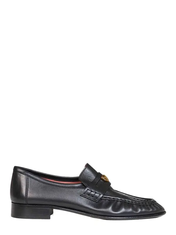 Chloé Black Soft Lambskin Leather Letti Loafers - Multicolor