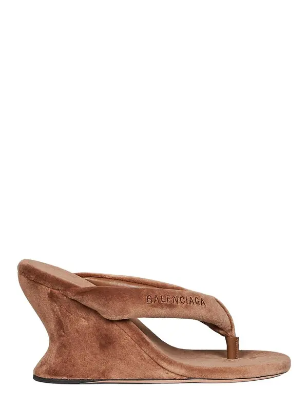 Balenciaga Hazelnut Gaeta 90mm Wedge Thong Sandals - Multicolor