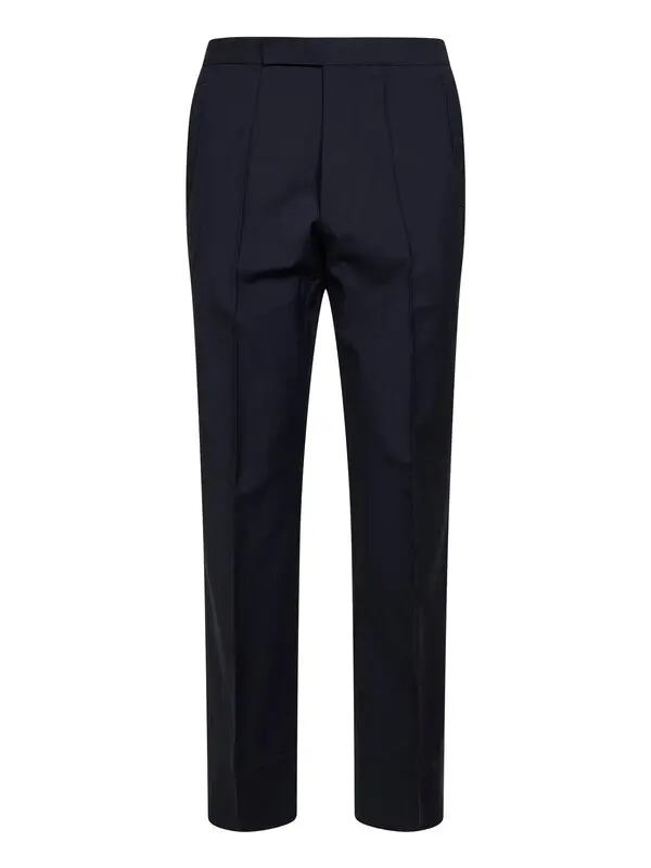 Prada Abbigliamento Blue Wool And Mohair Tailored Trousers - Multicolor