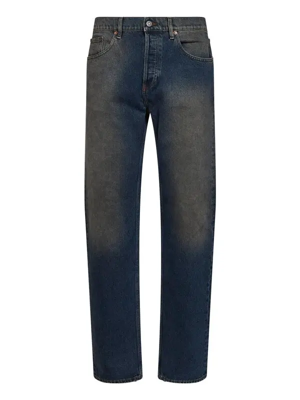 GOLDEN GOOSE Blue Cotton Denim Journey Patrick Straight Jeans - Multicolor