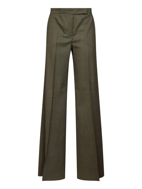 Max Mara Khaki Green Glen Plaid Wool Mxmnetto Trousers - Multicolor