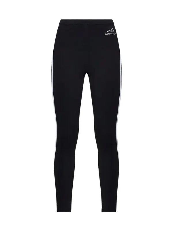 Balenciaga Black And White Technical Fabric Techwear Leggings - Multicolor