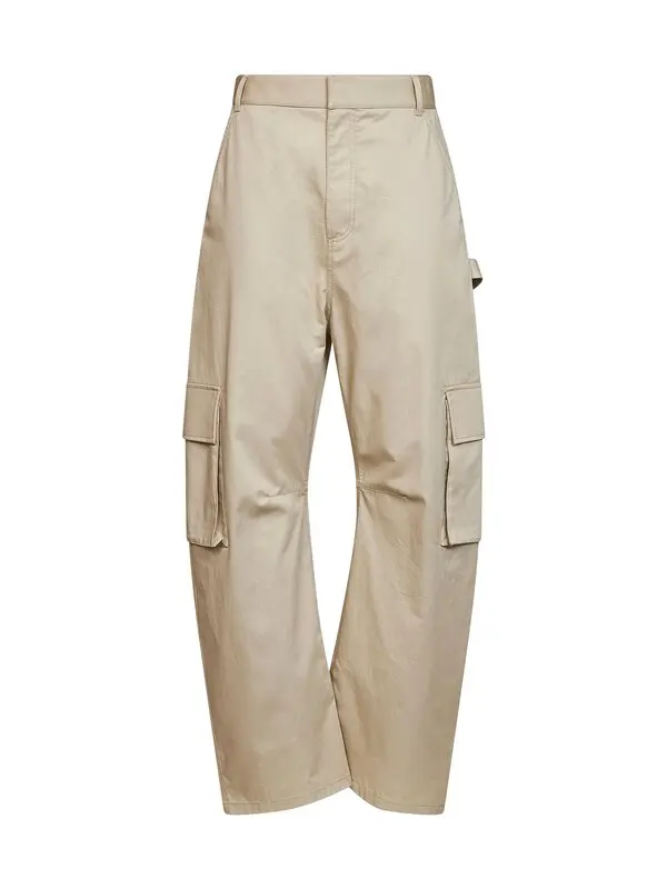 Balenciaga Beige Regenerative Cotton Twill Relaxed Cargo Pants - Multicolor