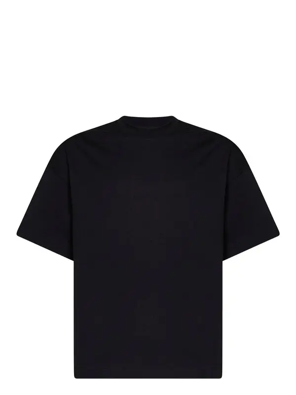 JIL SANDER Black Cotton Boxy T-shirt With Logo - Multicolor