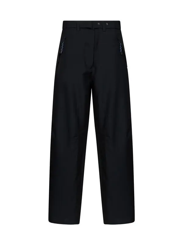 Prada Abbigliamento Black Mohair-wool Wide Leg Trousers - Multicolor