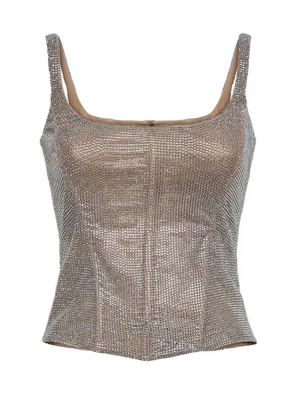 Giuseppe Di Morabito Silver Crystal Bustier Top - Multicolor