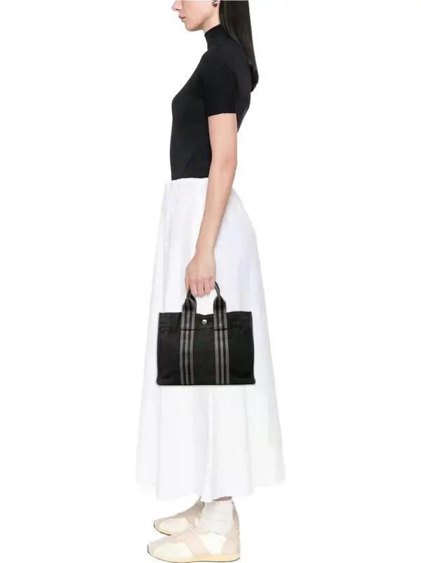 Hermès 1990-2010 Canvas Fourre Tout Pm Tote Bag - Black