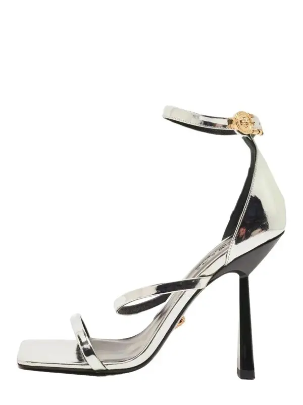 Versace Safety Pin Ankle Strap Sandals - Silver
