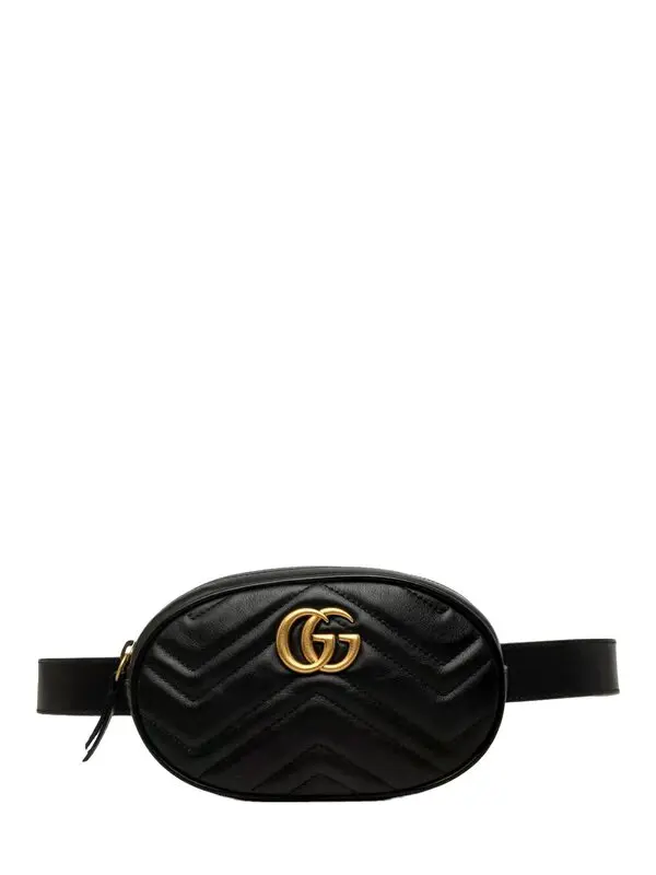 Gucci 2016-2026 Gg Marmont Matelasse Calfskin Belt Bag - Black