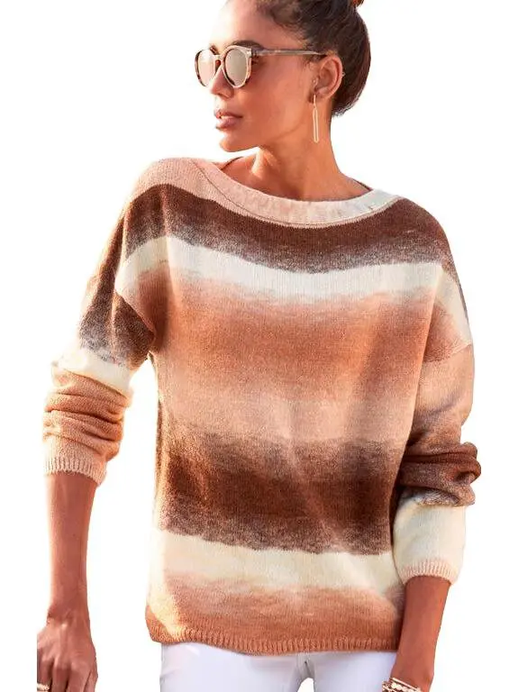 LASCANA Ombre Sweater - Brown Multi