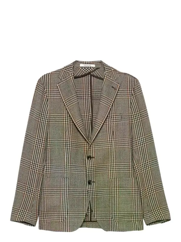 Tagliatore Prince Of Wales Check Wool Blazer - Grey